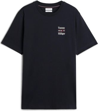 Tommy Hilfiger T-Shirt TOMMY HILFIGER 2 PACK CHEST GRAPHIC REG TEES, Herren, Gr. XXL, schwarz (schwarz, navy), Jersey, Obermaterial: 100% Baumwolle, regular fit norm