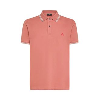 Peuterey Klassisches Poloshirt mit gesticktem Logo - - Tops - Herren - Orange - S