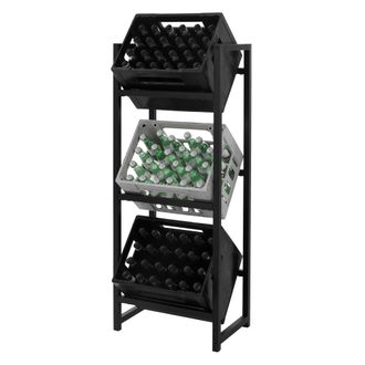 ML Design ML-Design Getr&auml;nkekistenregal f&uuml;r 3 Kisten, 47x31x116,5 cm, Stahl, freistehend, Standregal f&uuml;r Getr&auml;nkekisten, Getr&auml;nkeregal Kastenregal Kistenregal B