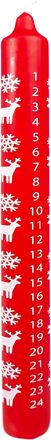 Sigro Advent Kerze mit Elch Motiv, 2,2 x 25 cm, Wachs, rot, 2,2 x 2,2 x 25 cm