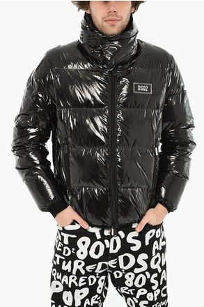 Dsquared2 Patent Nylon Down Jacket with Monogram Gr&ouml;&szlig;e 50