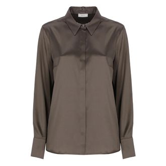 PESERICO Seidenhemd - - Blouses & Shirts - Damen - Braun - XL