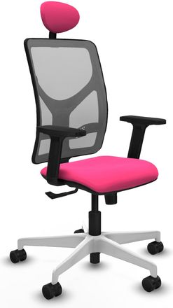 Piqueras y Crespo B&uuml;rostuhl mit 2D-Armlehnen, h&ouml;henverstellbarer Lendenwirbelst&uuml;tze und festem Kopfteil, ausgestattet mit Sincro 3 Positionen und Schneideschaum, Grau/R