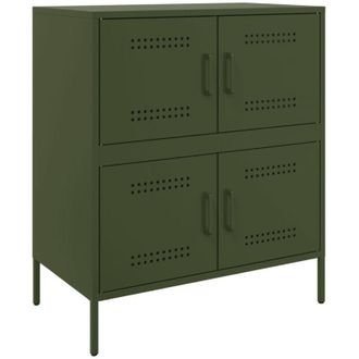 vidaXL Buffet vert olive 68x39x79 cm acier Vidaxl