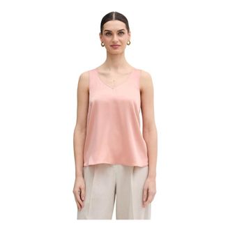 Mos Mosh MOS Mosh - D&eacute;bardeur Astrid en soie &agrave; encolure en V - Femme - Tops - Rose - Taille: 40 FR