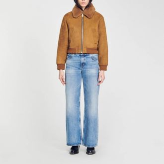 Sandro Bombers peau lain&eacute;e