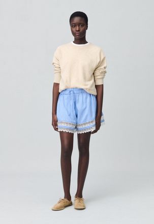 Claudie Pierlot Gestreifte Shorts mit Spitze