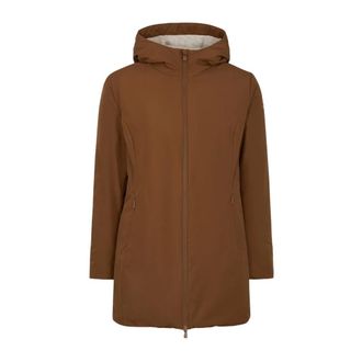 Suns Femme, Manteaux, Brun, Taille: 38 FR Aurelia Long Velour Parka