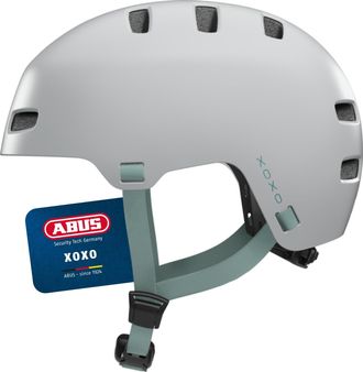 ABUS Fahrradhelm XOXO - Cityhelm im Skater-Look - Helm f&uuml;r Skateboard, Fahrrad, Scooter - mit optimiertem Kinnpolster - f&uuml;r Jugendliche und Erwachsene - Gr