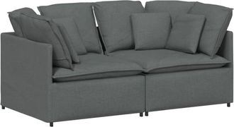 vidaXL Vidaxl - Canapé modulaire avec coussins en tissu gris foncé