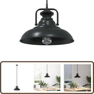 vidaXL vidaXL Pendelleuchte E27 Schwarz &Oslash; 31 cm Eisen