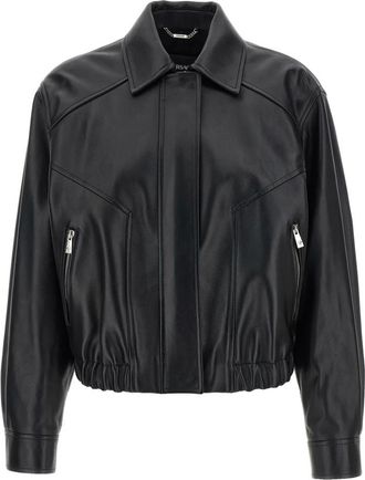 Versace Femme, Vestes, Noir, Taille: 34 FR Blouson en cuir