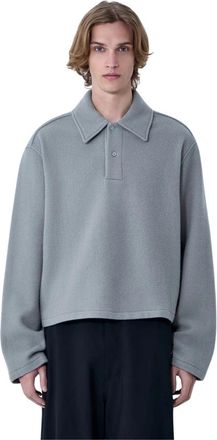 Rier Homme, Tops, Gris, Taille: XL Pull Polo Oversize en Maille