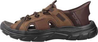 Skechers Homme, Chaussures, Brun, Taille: 45 EU Sandales Plates R&eacute;volt&eacute;es