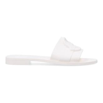 Moncler Femme, Chaussures, Blanc, Taille: 37 EU Mon Slides