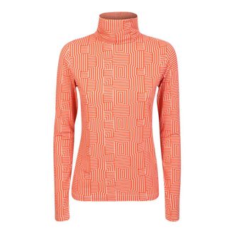 Xacus Femme, Tops, Orange, Taille: 36 FR Pull à col roulé géométrique, orange et blanc