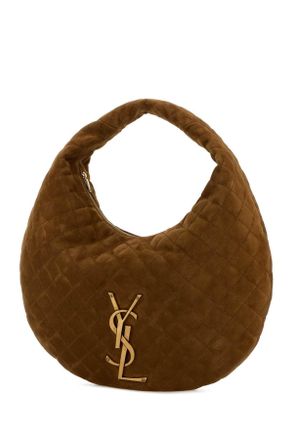Saint Laurent Womens Camel Suede Icare Shoulder Bag Orangecaramelcogn Borse A Mano