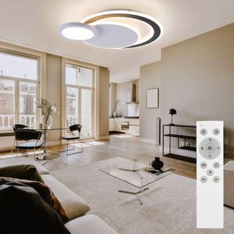 Globo Lighting Led Deckenlampe Tageslichtlampe Designleuchte Wohnzimmerlampe schwarz, RGB-Farbwechsler Schwenkbar Dimmbar Fernbedienung cct, 40W 2300lm 3000-6500K