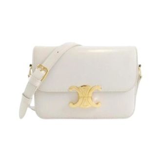 Celine Sac bandouli&egrave;re Teen Triomphe en cuir pr&eacute;-achet&eacute; - Femme - Pre-owned - Blanc - Taille: ONE Size