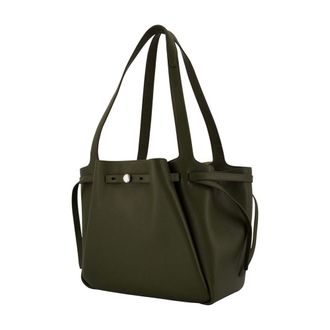 Tory Burch Womens Romy Shopper Bag - Tory Burch Leather Green Calfskin Totes-Shopping-Bags