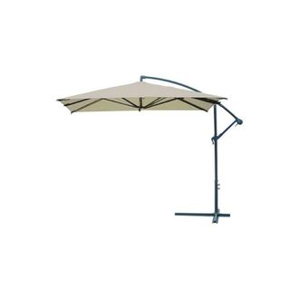 Domus Domus - Parasol carre pour jardin 3x3 m decentralise avec bras et base support croix