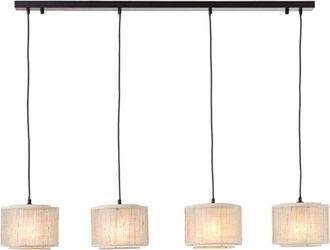 Brilliant Odar suspension 4-flammes noir/beige 4x A60, E27, 42W, adapté aux lampes normales (non incluses)