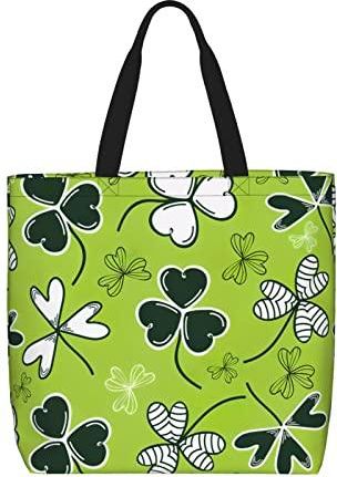 Generic Sac De Courses La Saint-Patrick Sac De Shopping Personnaliser Avec Poign&eacute;es Sacs En Toile, Pour Shopping, &Eacute;cole, Voyage, Filles