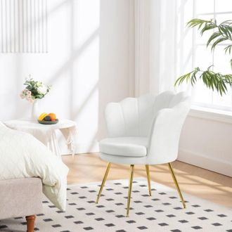 Woltu Relaxsessel, Fernsehsessel mit Armlehne, Fernsehsessel Blumenform, Armlehnensessel Loungesessel Akzentsessel Einzelsofa, Polstersessel mit Samtbezug