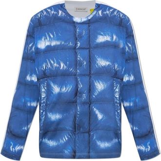 Moncler Homme, Tops, Bleu, Taille: XL T-shirt &agrave; manches longues effet matelass&eacute;