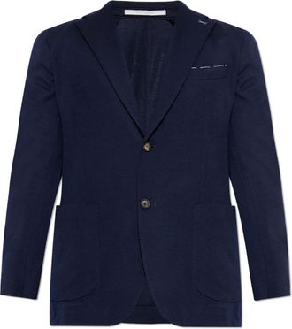 Eleventy Homme, Vestes, Bleu, Taille: 3XL Blazer en laine avec revers &agrave; cran