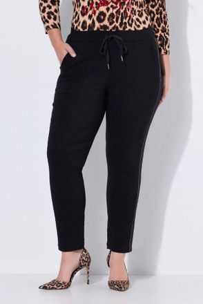 Miamoda Schlupfhose Crinkle-Hose Glitzer-Seitenstreifen Elastikbund