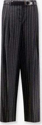 Dolce & Gabbana Wool and linen blend trousers with pinstripe pattern - DOLCE & GABBANA - gender_Woman