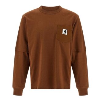 sacai Cotton Jersey L/S T-Shirt - - Tops - Damen - Braun - XS