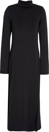 8 by YOOX MOCK-NECK FRONT SPLIT MIDI DRESS W/ FLARED SLEEVES