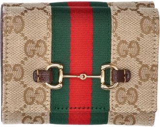 Gucci Tri-Fold Wallet Horsebit Web