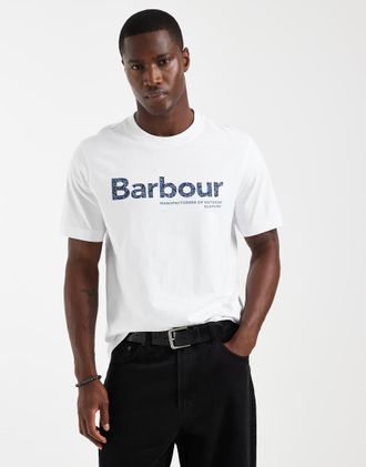 Barbour Milburn - Locker geschnittenes, kurz&auml;rmliges T-Shirt in Wei&szlig; mit Logo