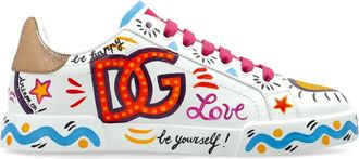 Dolce & Gabbana Femme, Chaussures, Multicolore, Taille: 36 1/2 EU Baskets en cuir avec logo