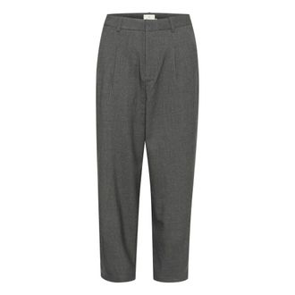 Kaffe Femme, Pantalons, Gris, Taille: 34 FR Pantalon Taille Haute Coupe Courte Gris Fonc&eacute; M&eacute;lang&eacute;