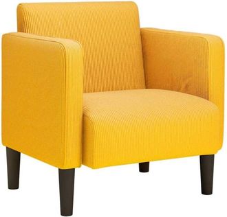 vidaXL Sessel mit Armlehnen Hellgelb 54 cm Cordstoff Vidaxl