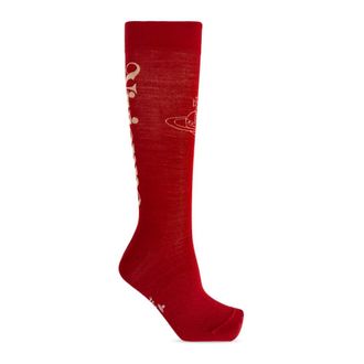 Vivienne Westwood Femme, Sous-v&ecirc;tements, Rouge, Taille: S Chaussettes Half Logo