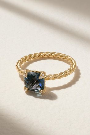 David Yurman Chatelaine Ring Aus 18 Karat Gold Mit Topas Und Diamanten