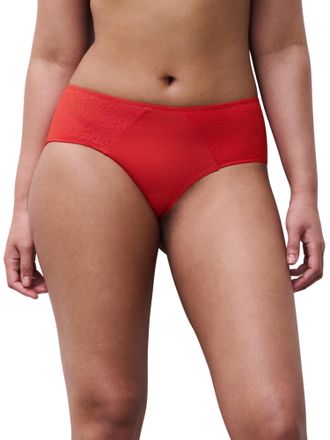 Chantelle Slip CHANTELLE NORAH, Damen, Gr. 36, rot (poppy rot), Obermaterial: 71% Polyamid, 29% Elasthan, k&ouml;rpernah, Unterhosen Slip, florale Spitze, weiche Mat