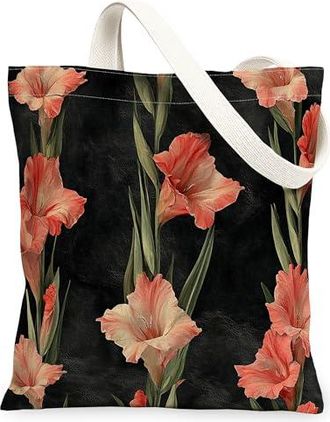 Generic Sac fourre-tout en toile de gla&iuml;eul printanier pour le shopping, 33 x 38,1 cm, sac d&eacute;picerie r&eacute;utilisable pour femme, motif floral de voyage, d&eacute;corati