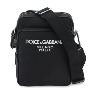 Dolce & Gabbana Gummibeschickte Logo Nylon Umh&auml;ngetasche - - Bags - Herren - Schwarzk - ONE SIZE