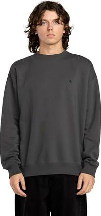 Volcom Single Stone PW Crew Fleece Sweat-Shirt pour Homme, Noir Asphalte, L