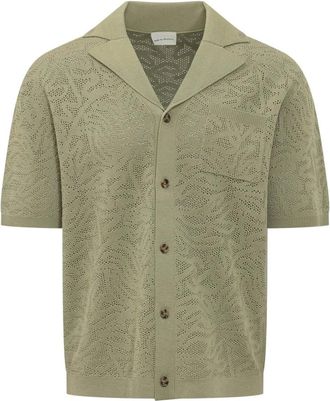 Dr&ocirc;le de Monsieur Homme, Chemises, Vert, Taille: S Chemise en maille ajour&eacute;e