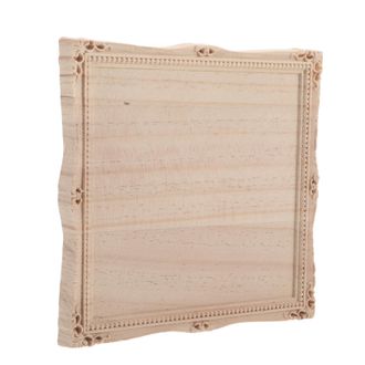 BESPORTBLE Europ&auml;ischer Holzspiegelrahmen Vintage Stil Unbemalte Holzapplikationen Handgefertigt Dekorativer Wandspiegel f&uuml;r Badezimmer und Kaminsims