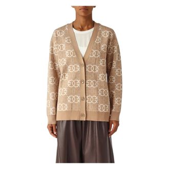 Pinko Love Birds Jacquard Strickjacke - - Knitwear - Damen - Braun - M