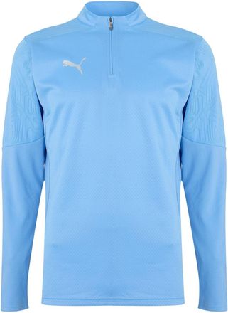 Puma TeamFinal Fleece-Oberteil f&uuml;r Herren, mit kurzem Rei&szlig;verschluss, Training (Hellblau)