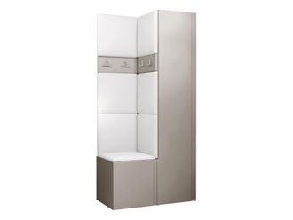 Mirjan24 Garderoben-Set Monati XXIV, Kleiderschrank, Schuhschrank mit 3 F&auml;cher, 2X Kleiderhakenbrett, Gepolstertes Paneel/Wandpaneel, 4 Doppelhaken, Flurgarder